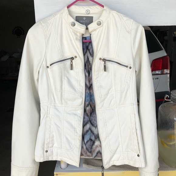 Vanity | Jackets & Coats | Cream Colored Vanity Faux Leather Jacket ...
